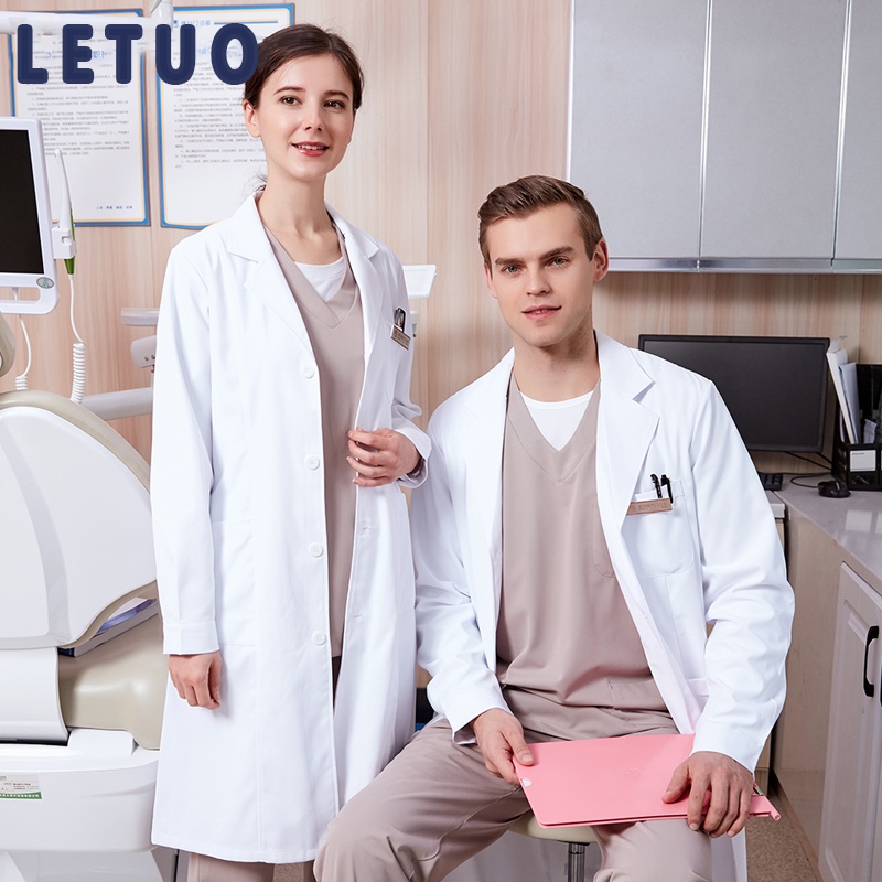 LAB COAT UNISEX White Workwear Long-Sleeved BAJU MAKMAL BORONG MURA ...