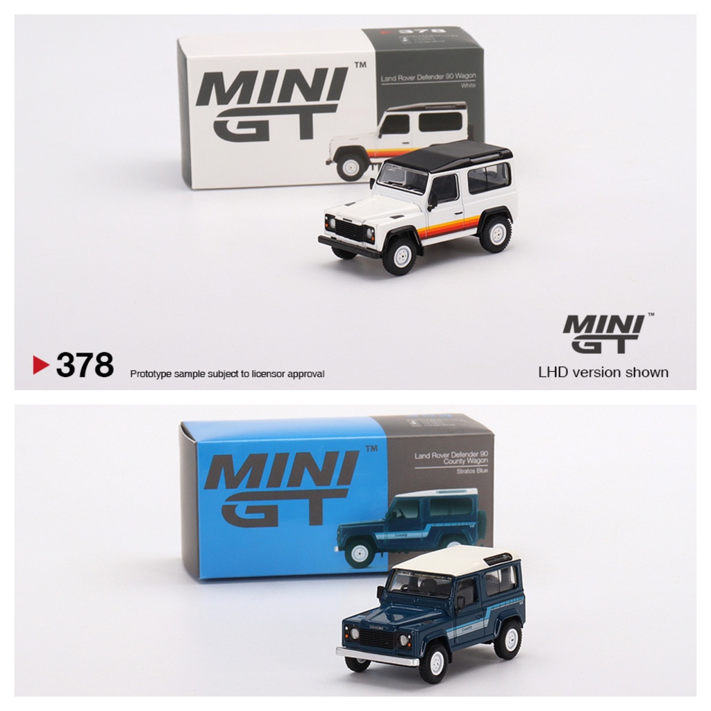 Mini GT Land Rover Defender 90 Wagon (353 Stratos Blue / 378 White ...