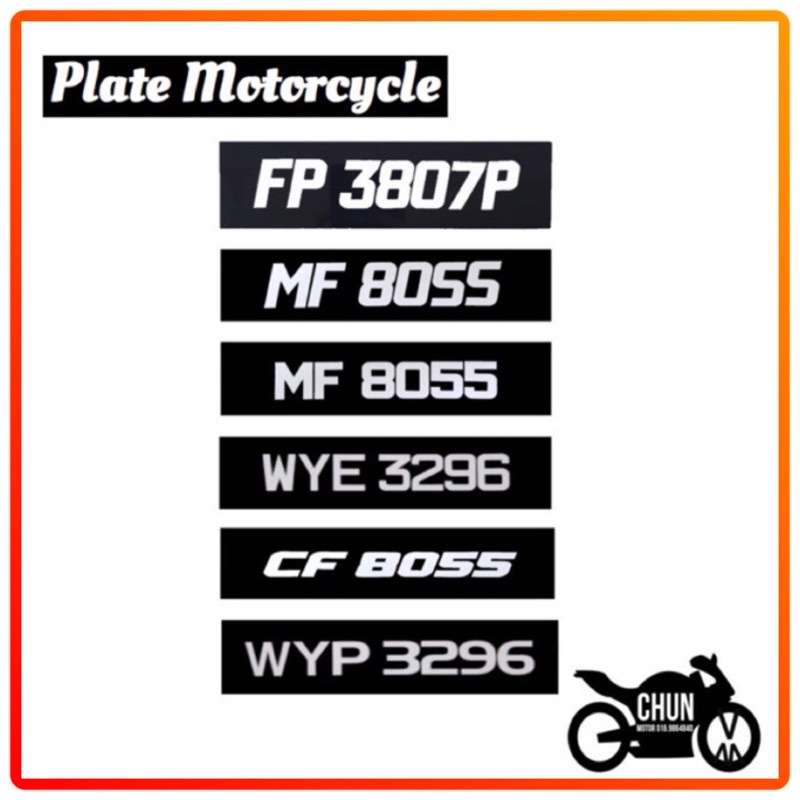 Motorcycle Sticker Number Plate (Papan Pajang) | Shopee Singapore