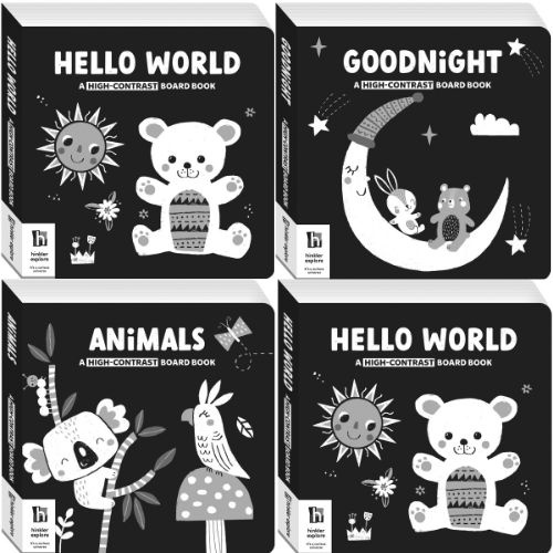 Animals/Hello World/Goodnight: A High-Contrast Board Book (Hinkler ...