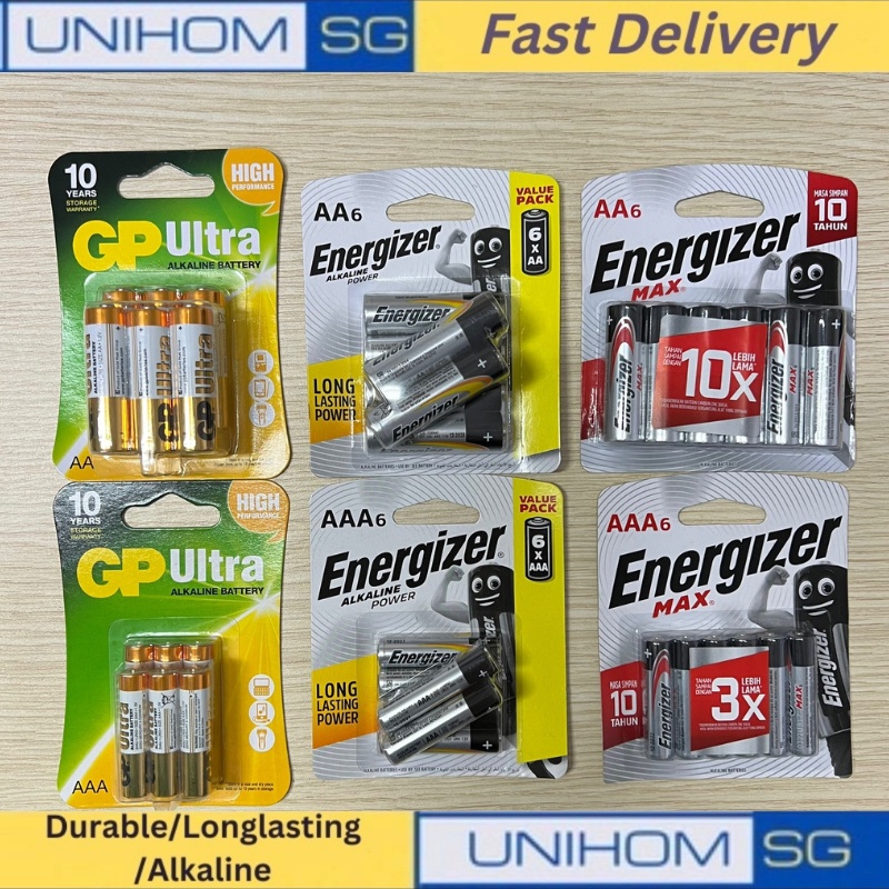 UnihomSG (Bundle of 4 Packs) Pack of 6 Pieces GP Ultra/Energizer ...