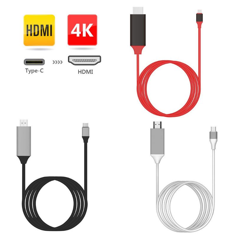 Type-C USB to HDMI Cable 6FT (2M); USB c to hdmi Cable 4K (3840x2160 HD ...