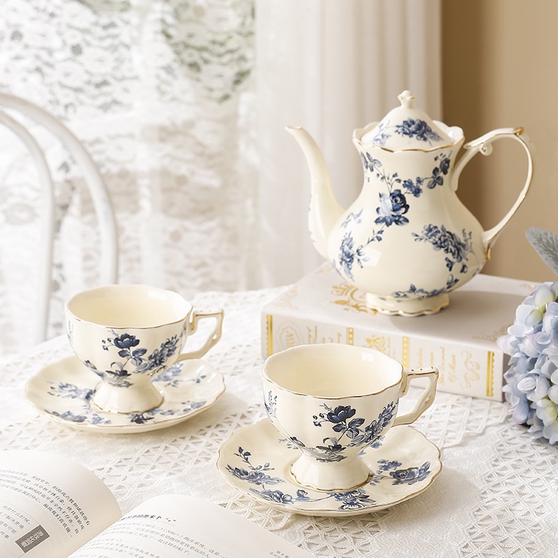 French Tea Set Vintage Porcelain Teapot Set / English Tea Set ...