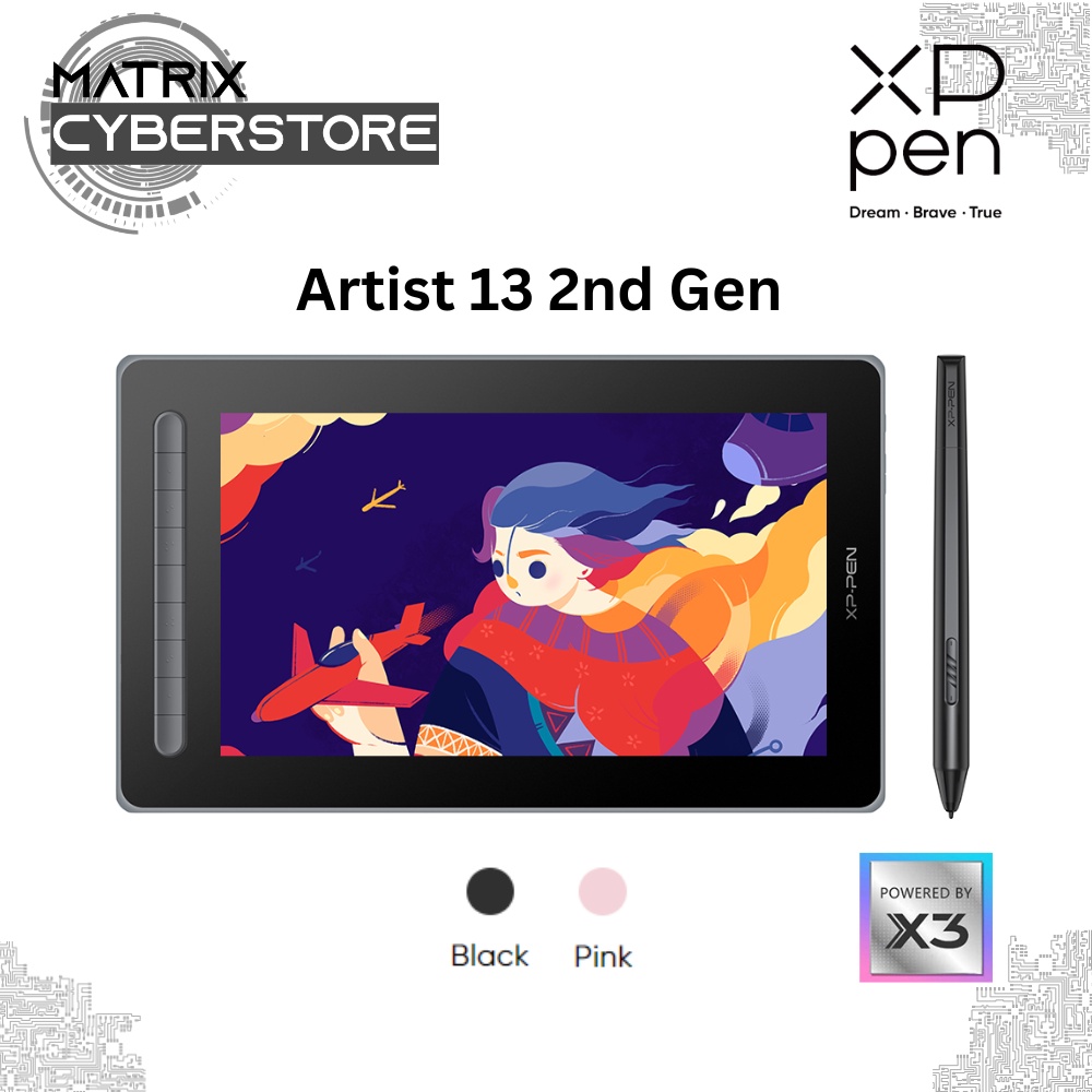 XP-PEN Artist 13 2nd Gen Display Drawing Tablet - 13.3", USB, HDMI, 5080 LPI, 130% sRGB ...