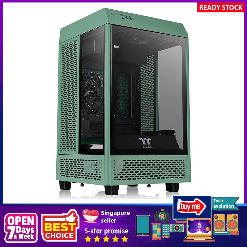 [sgstock] Thermaltake Tower 100 Racing Green Edition Tempered Glass ...