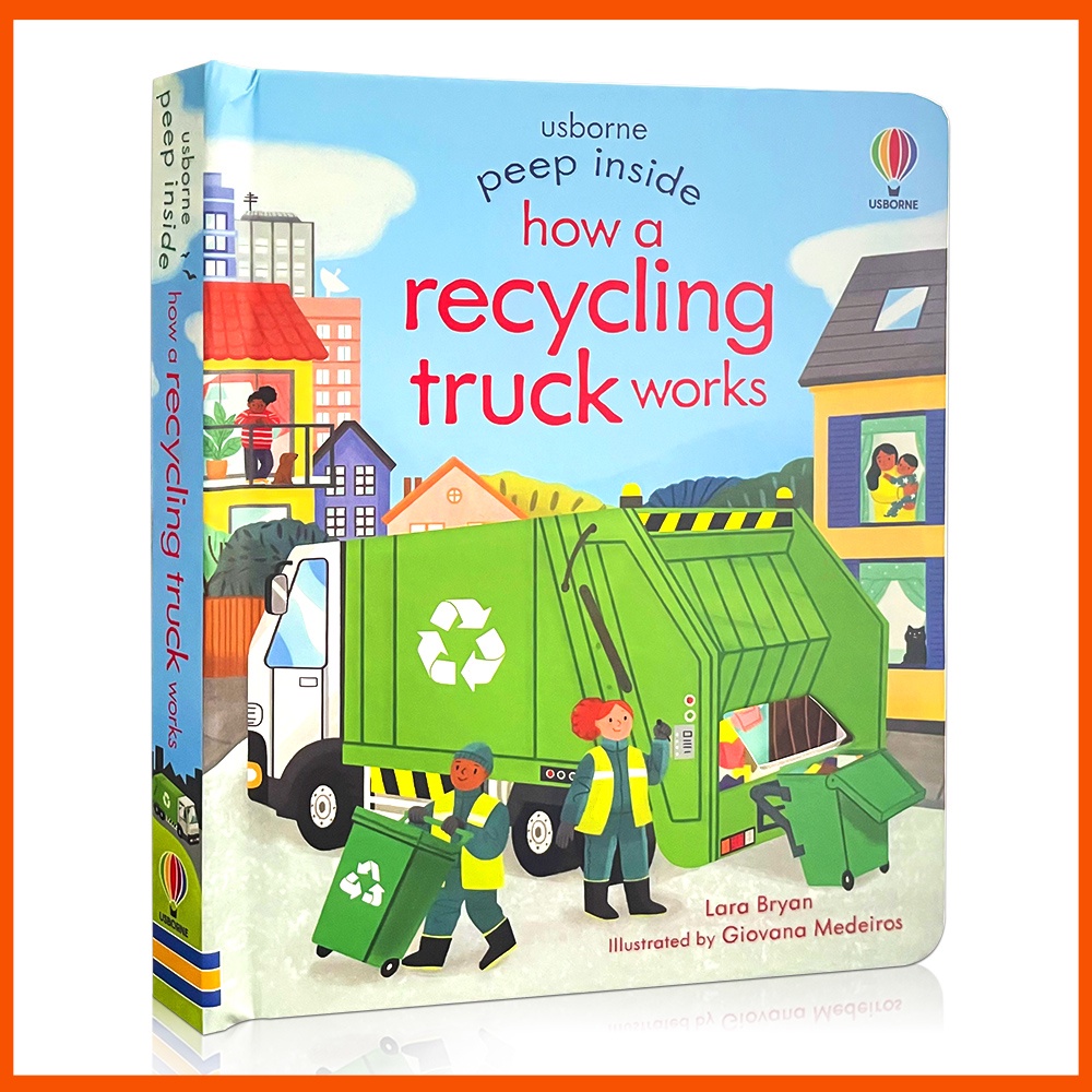 Usborne Peep Inside How A Recycling Truck Works 3D Flap Picture Books ...