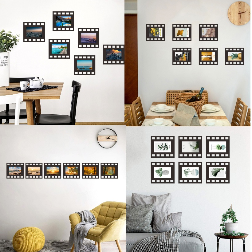 6pcs Photo Frames Film Strip Photo Frames Wall Decals Wall Stickers ...