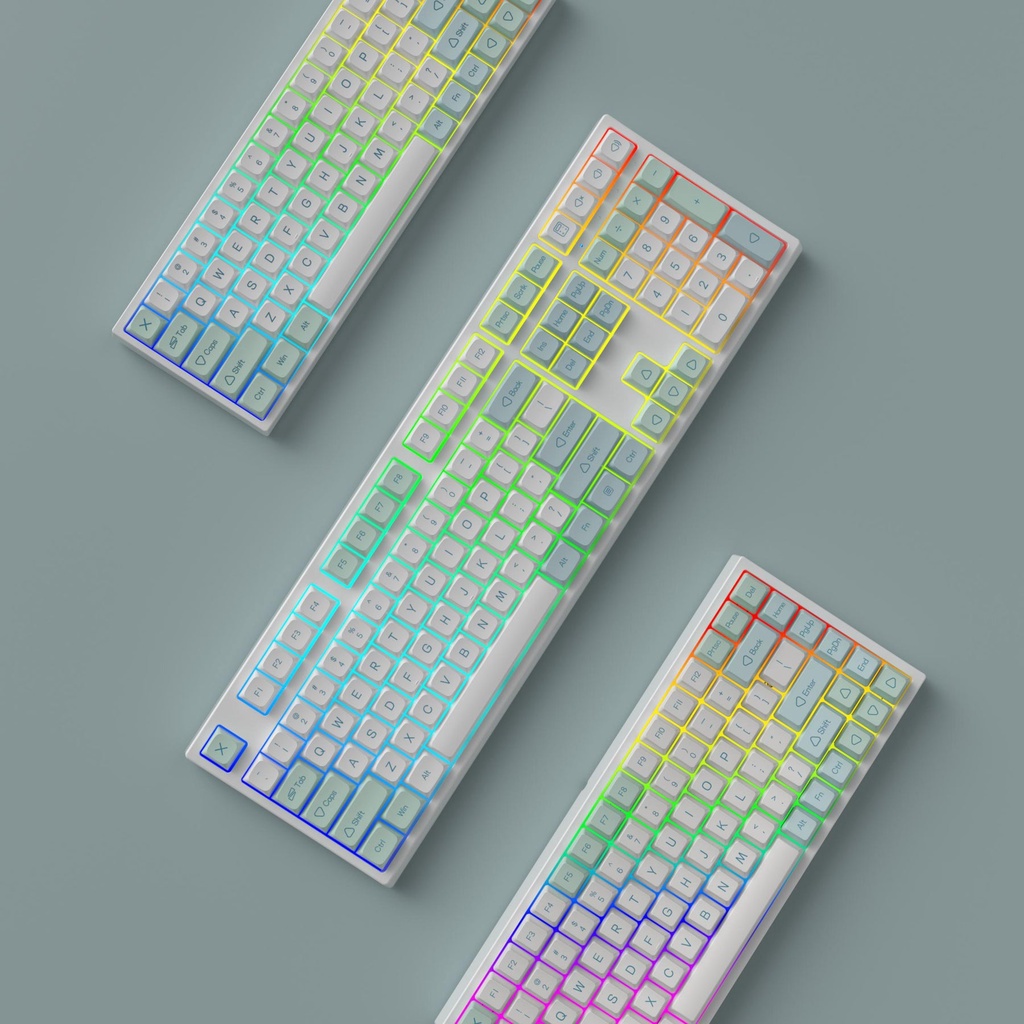 YUNZII YZ108 Mint 108 Keys RGB Hot Swappable Mechanical Gaming Keyboard ...