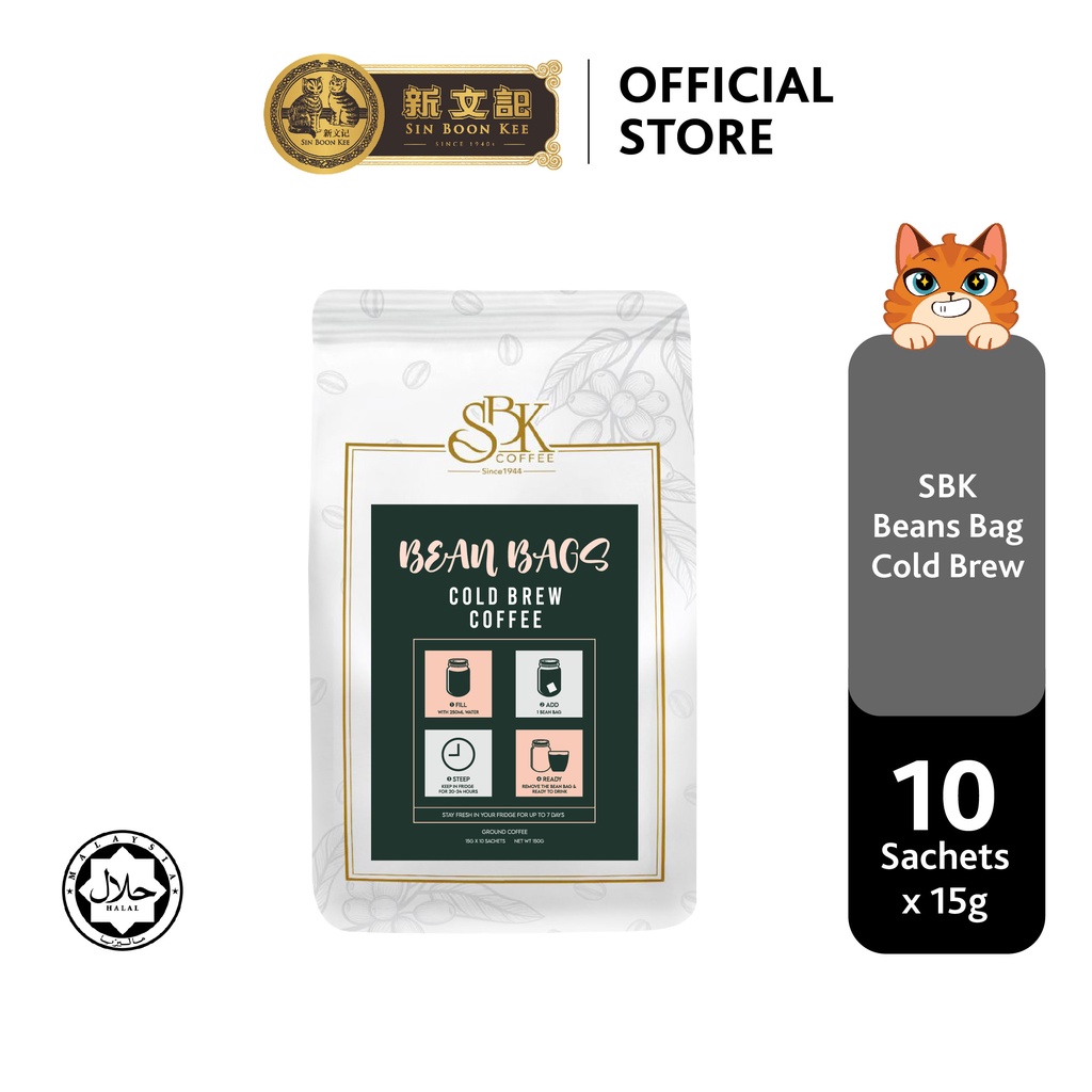 [HALAL] *PROMOTION* SBK Bean Bags Cold Brew Coffee (15g x 10sachets ...