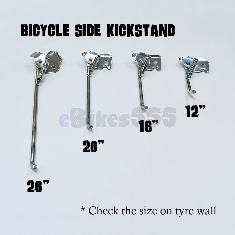 Bicycle 12" 16" 20" 26" Side Kick Stand Chrome Children Bike Single ...