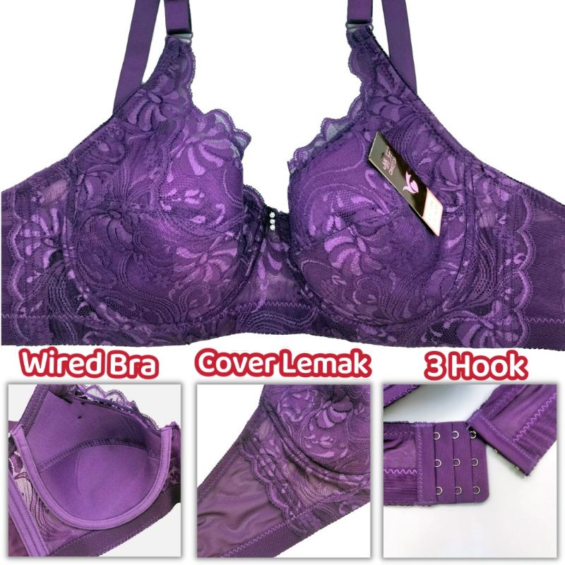 Wired Bra Women Plus Size Full Cup CD Big Cup Bra Floral Lace Bra Baju ...