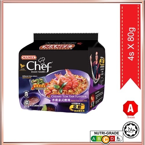 MAMEE CHEF CREAMY TOM YAM FLAVOUR INSTANT NOODLES 4 X 80G ASEAN.OS ...