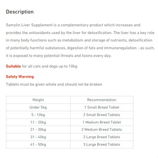 VetPlus Samylin Small Breed for Dogs & Cats 30 Tablets / Sachets ...