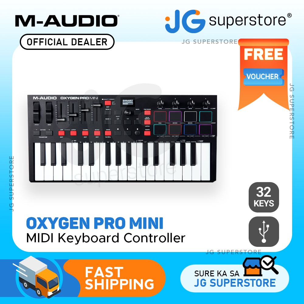 [CLEARANCE] M-Audio Oxygen Pro Mini MIDI Controller - Smart Chord ...