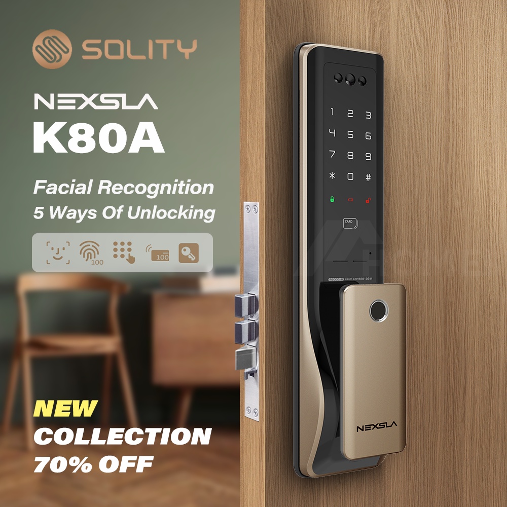 K80A NEXSLA 3D FACE Facial Recognition Digital Door Lock New Arrivals Easier to open the door ...