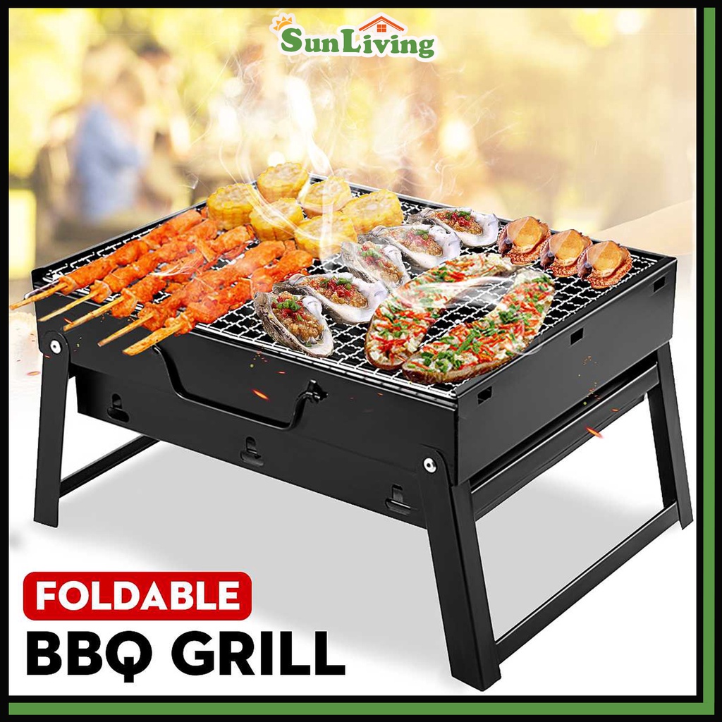 [🔥-🍖-🔥] Folding Portable BBQ Grill Mini Outdoor Camping Picnic Barbecue ...