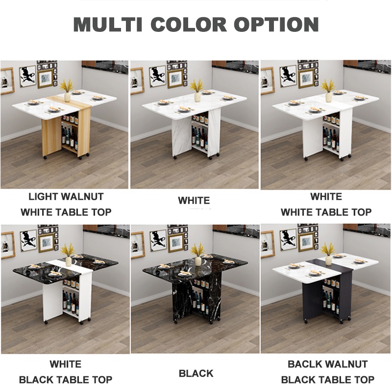 JCCY Folding Dining Tables Small Rectangular Small-sized Movable Pulley ...