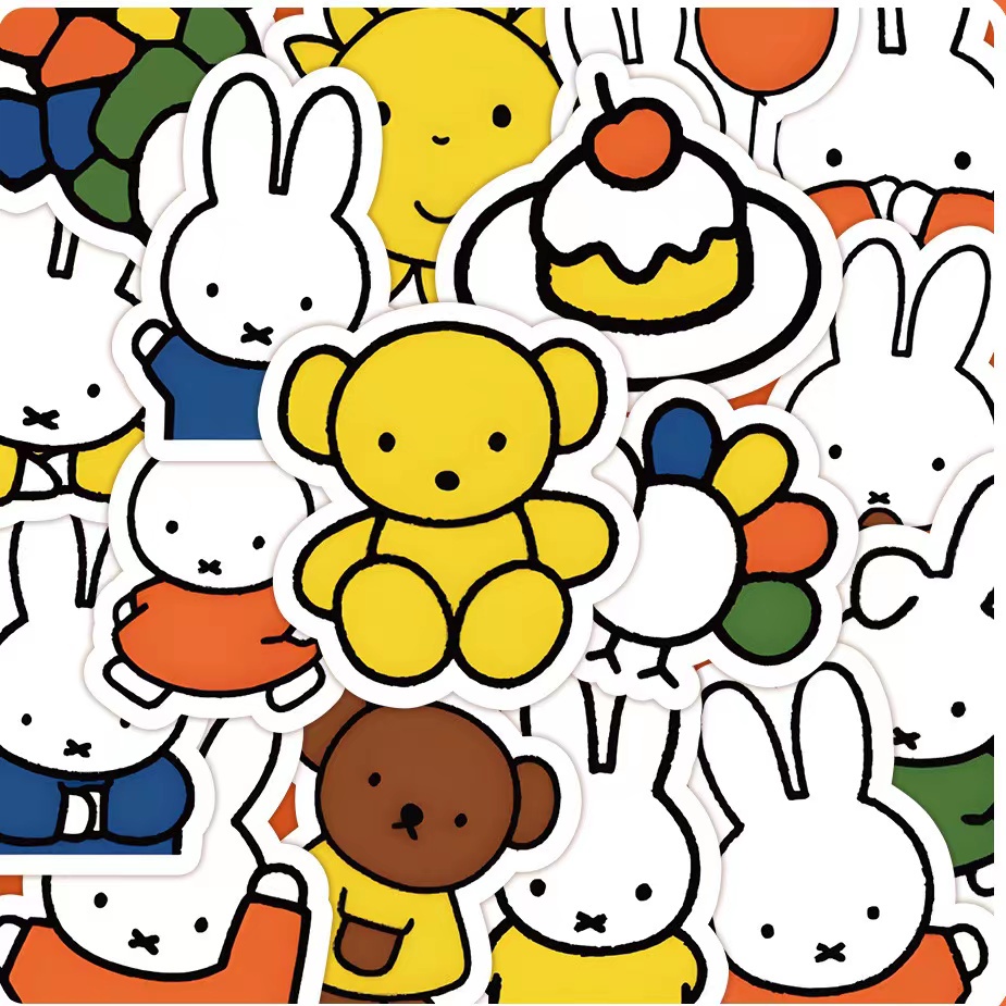 64pcs Miffy Sticker Cartoon Rabbit Cute Stickers Laptop Phone Suitcase ...