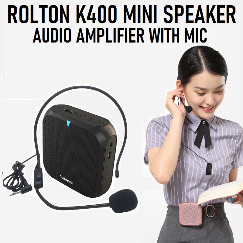 Rolton K400 Portable Mini Loud Speaker with Mic Audio Amplifier with ...