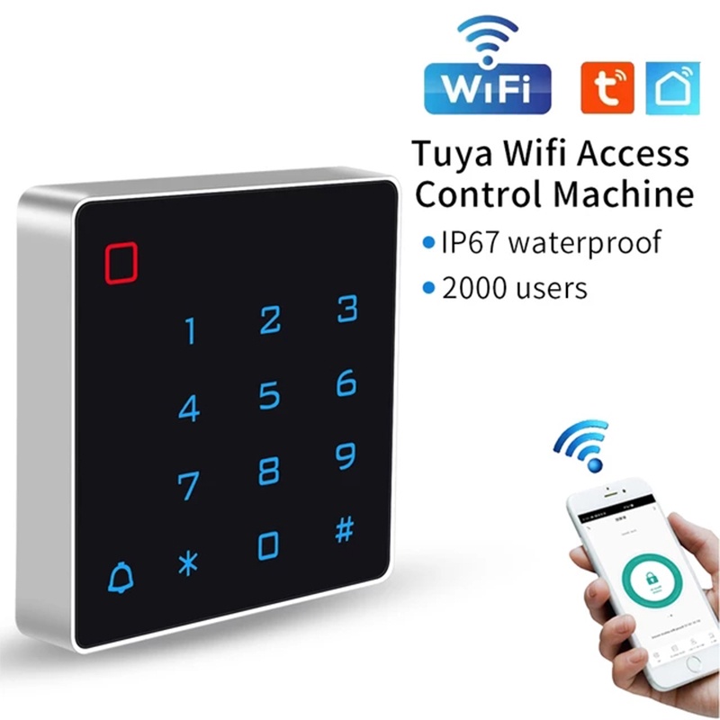 Standalone WIFI Tuya Smart Life App Backlit Door Access Control Keypad EM Access Controller RFID ...