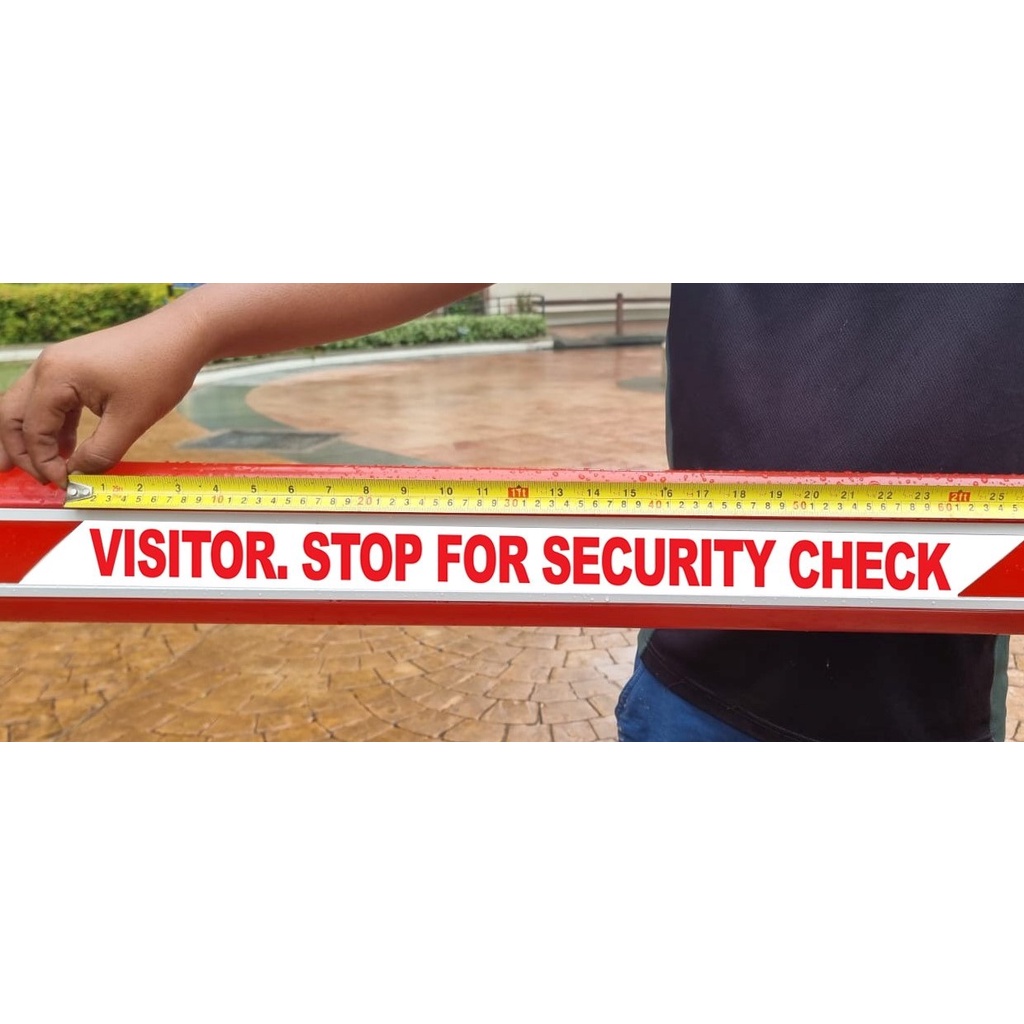 CAR PARK BARRIER STRIP - VISITOR, STOP FOR SECURITY CHECK SIGN | Shopee ...