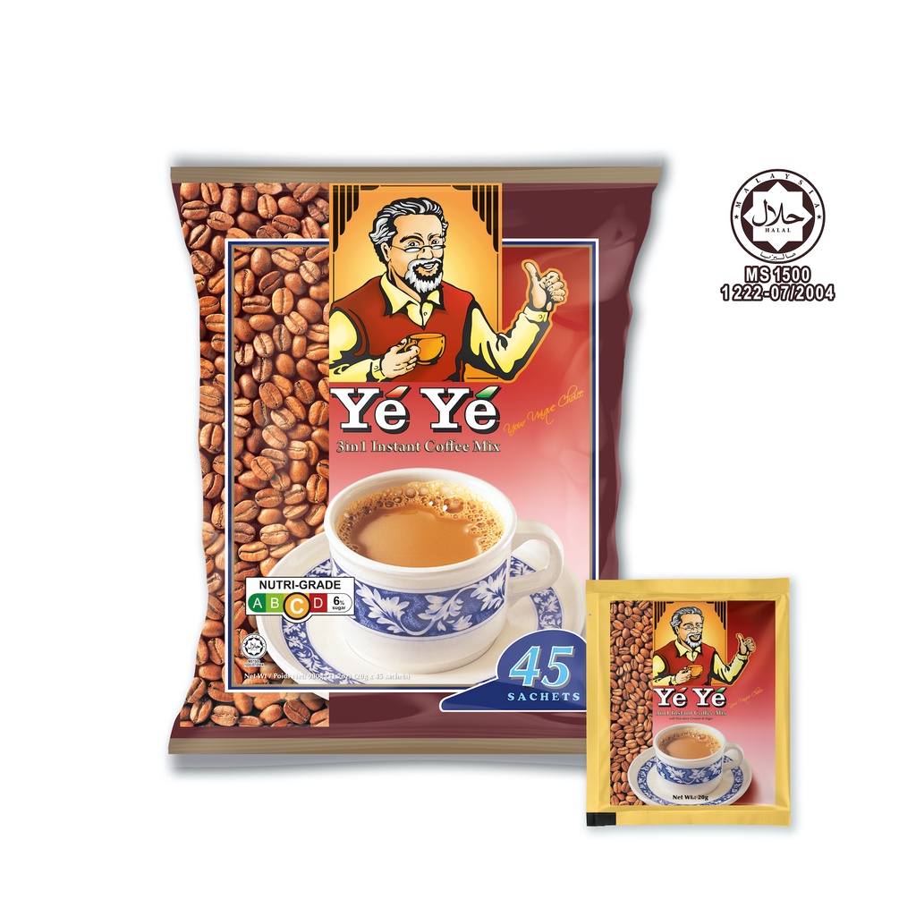 Yeye 3 in 1 Coffee Mix (45x18.1g) | Shopee Singapore
