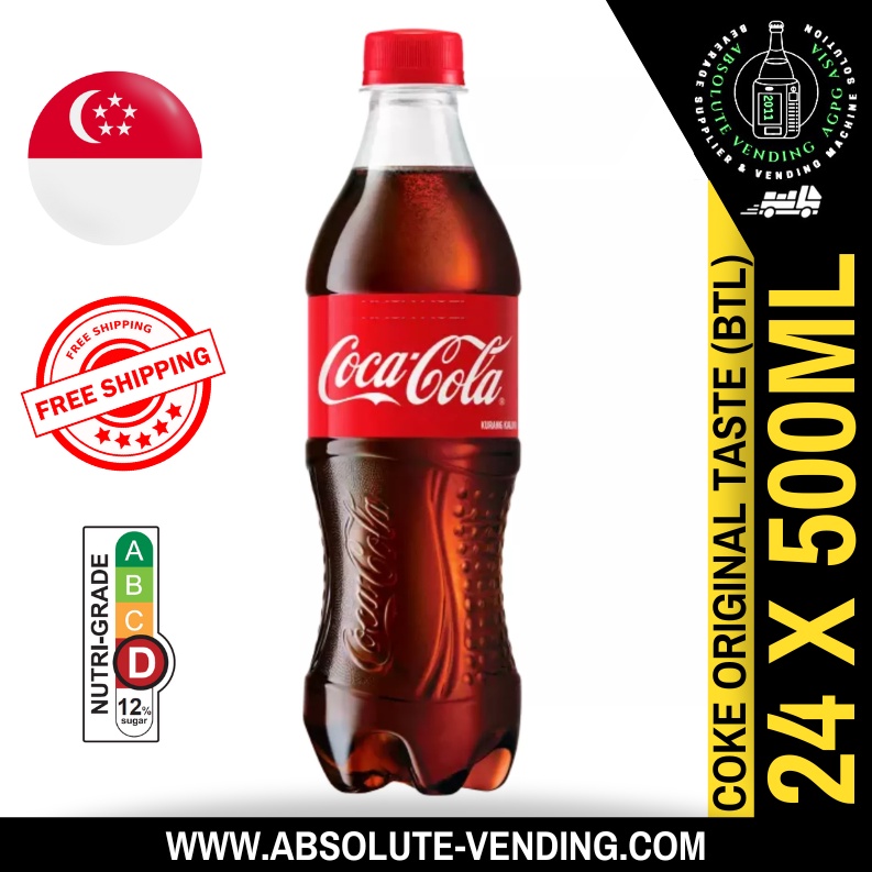 COKE Original Taste 500ML X 24 (BOTTLE) | Shopee Singapore