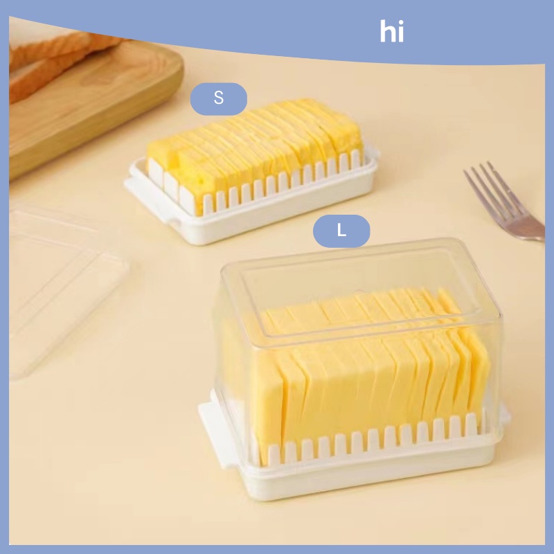 HI HOMES Japanese Butter Cutter Kitchen Transparent Cover Butter Box ...