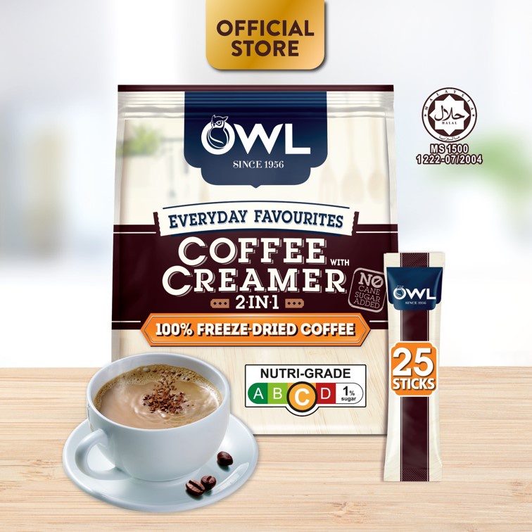 OWL Everyday Favourites Coffee with Creamer 100% Freeze-Dried Instant ...