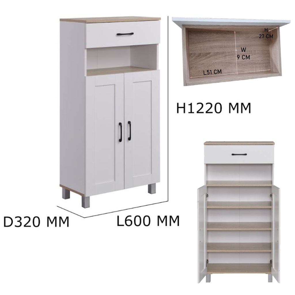 Living Mall HEMNES 2/3/4 Doors Shoe Cabinet / Multi Function Shoe Rack ...