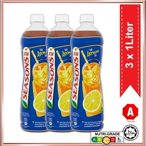 F&N SEASONS ICE LEMON TEA 1L X 3 BOTTLES ASEAN.OS | Shopee Singapore