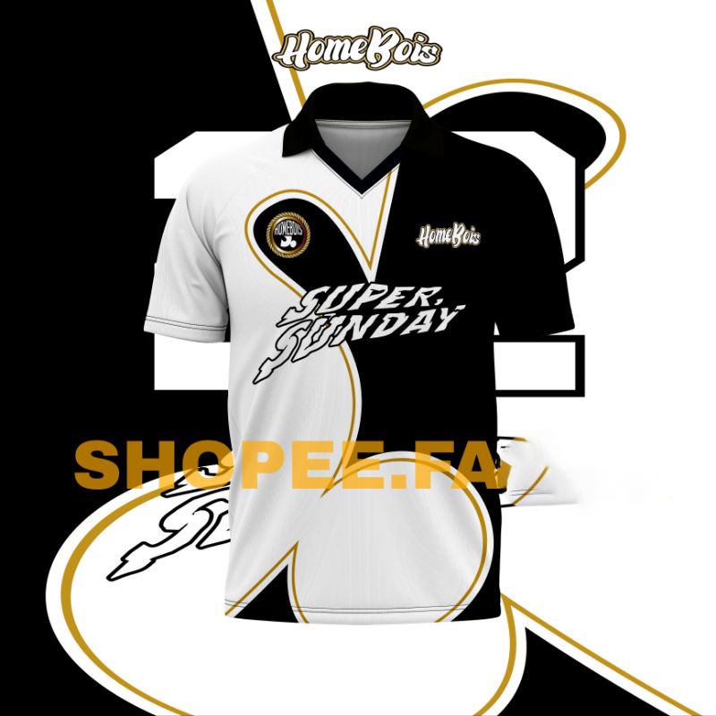 Homebois SUPER SUNDAY BLACK WHITE Jersey 2025 | Shopee Singapore