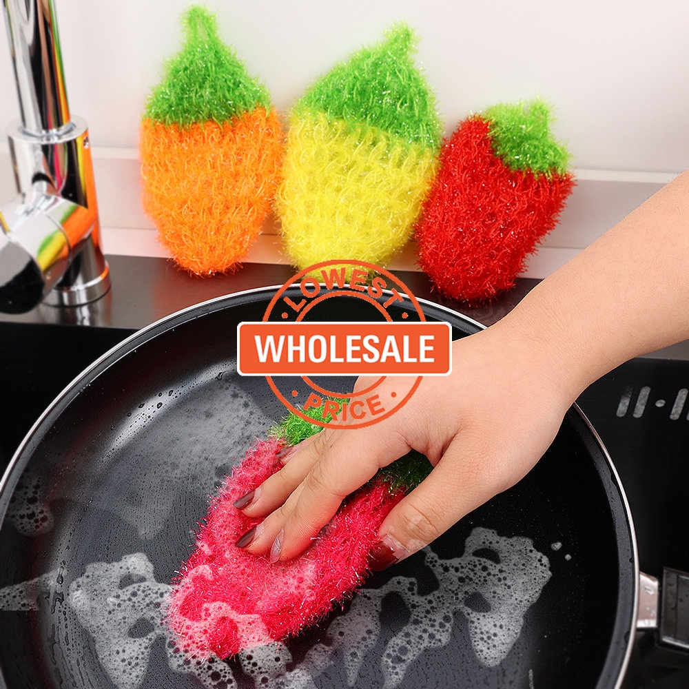 [ Wholesale Prices ] Strawberry Shape Soft Dishcloth Pots Pans Wiping ...
