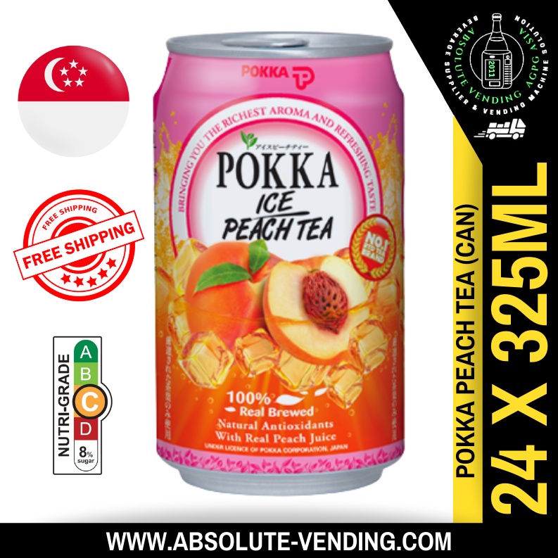 POKKA Peach Tea 300ML X 24 (CAN) | Shopee Singapore
