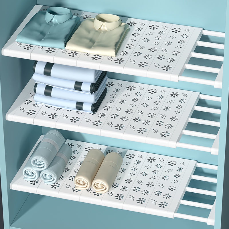 YSSH Extendable Wardrobe Shelf Organizer Adjustable Closet Organiser ...