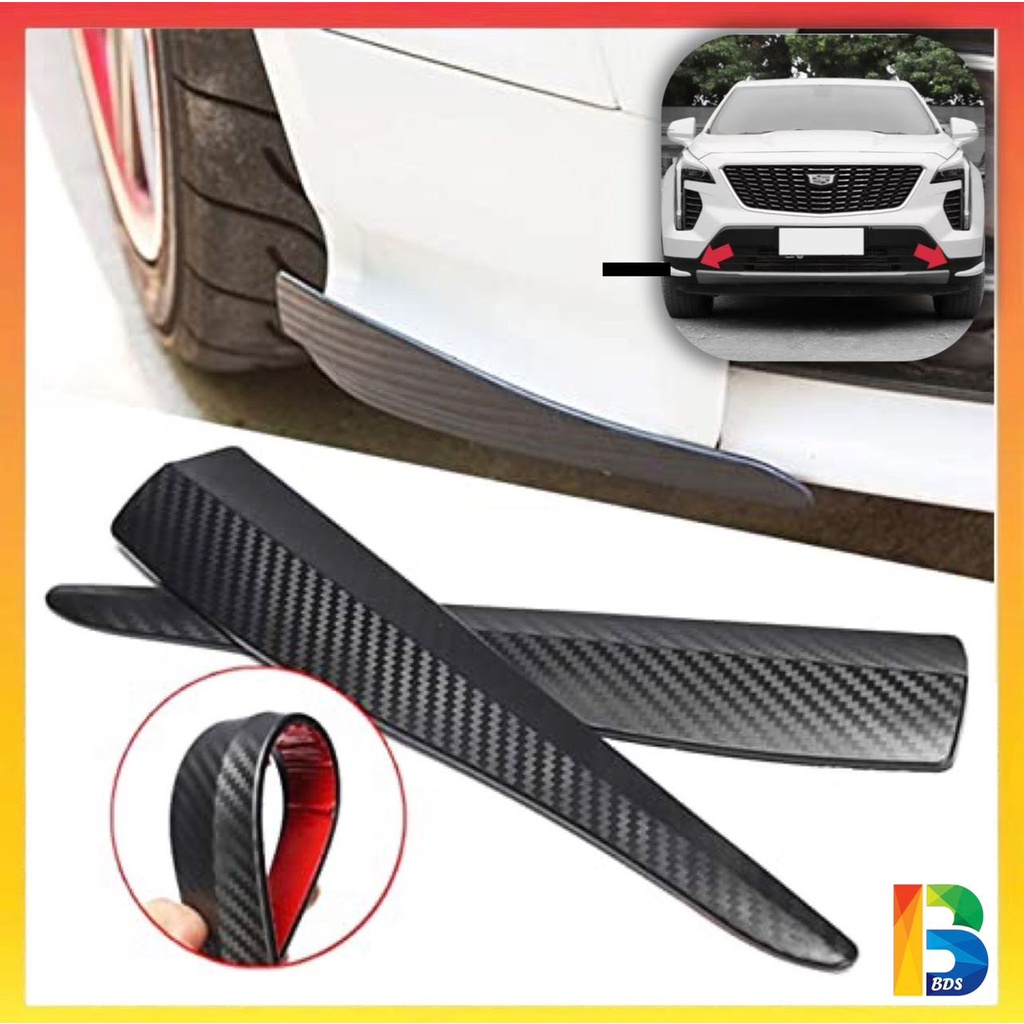 2PCS Car Front Rear Bumper Door Seal Lip Carbon 3D Bumper Rubber Strip ...