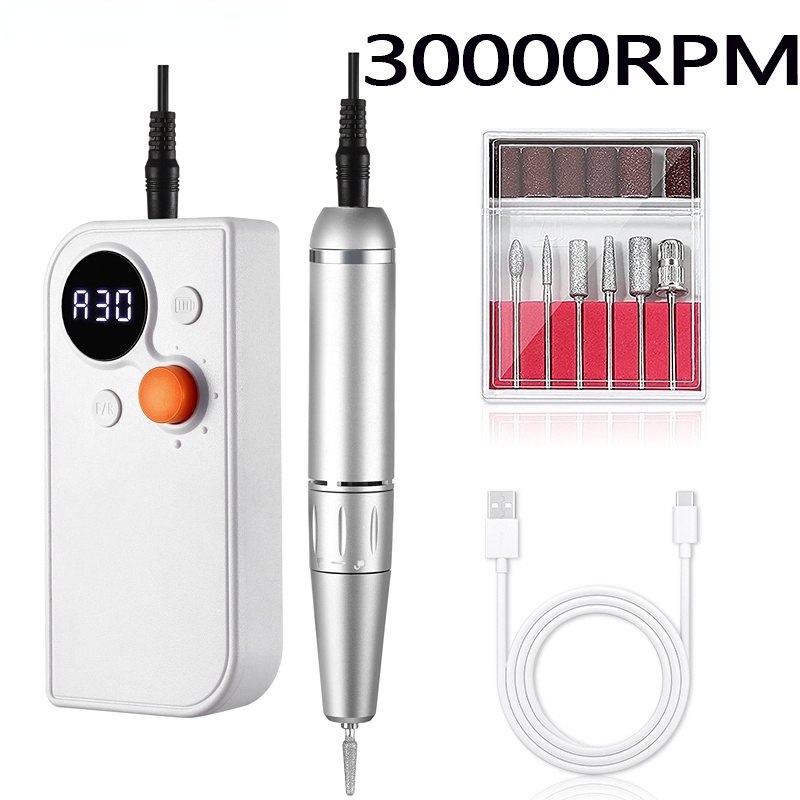 Portable 30000/35000RPM Rechargeable Nail Drill Machine for Acrylic ...