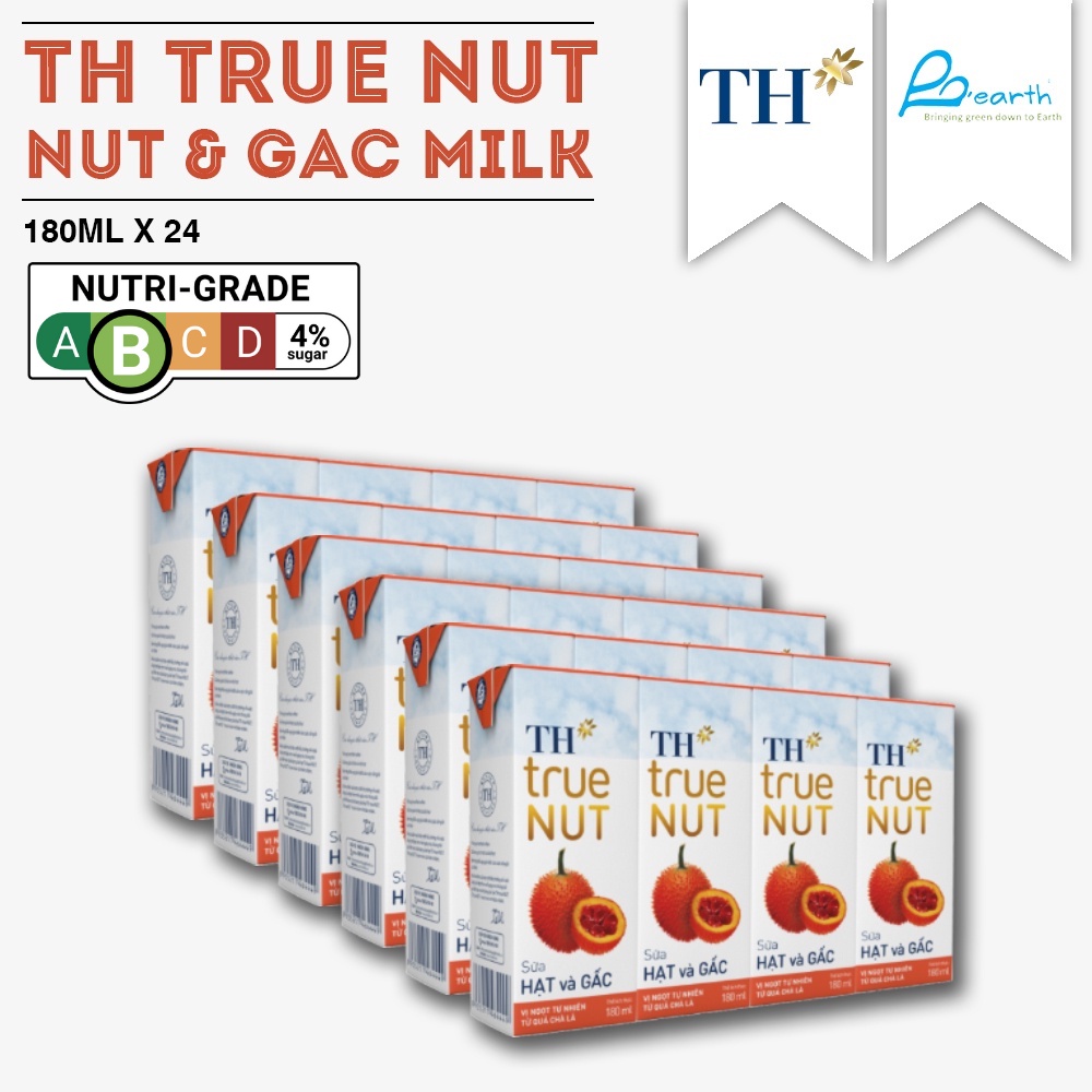 TH True Nut Nut and Gac Milk 24 X 180ML | Shopee Singapore