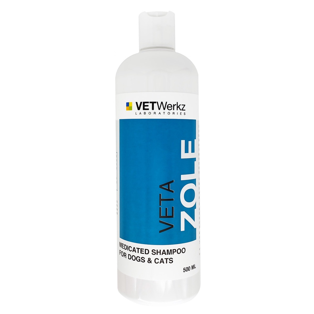 VetWerkz VetaZole Medicated Shampoo for Dogs Cats Pets - 250ml / 500ml ...