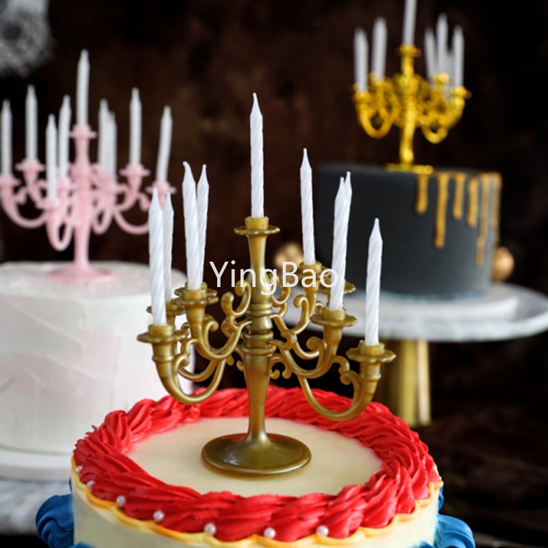 1 Set Cake Topper Candlestick Bracket MINI Birthday Party Cake Candle ...