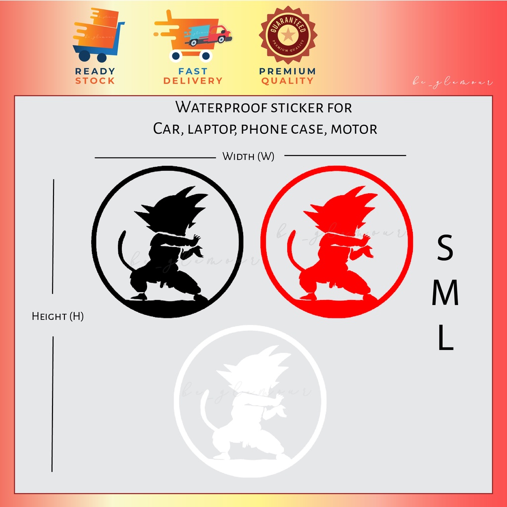 Dragon Ball Kid Goku sticker reflective Z GT son goku super saiyan ...