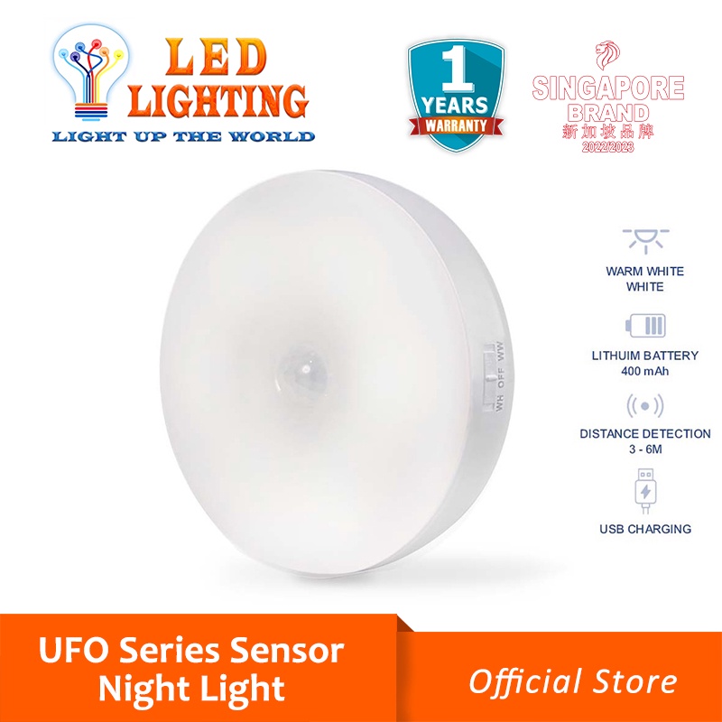 【SG Stock】Motion sensor LED Night Light 120° detection Night Lamp with ...