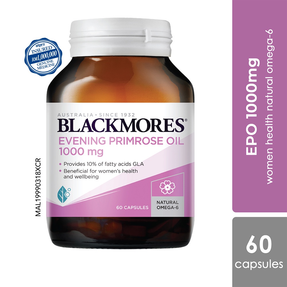 Blackmores Evening Primrose Oil (EPO) 1000mg 60s (Exp. Date: 09/2024 ...
