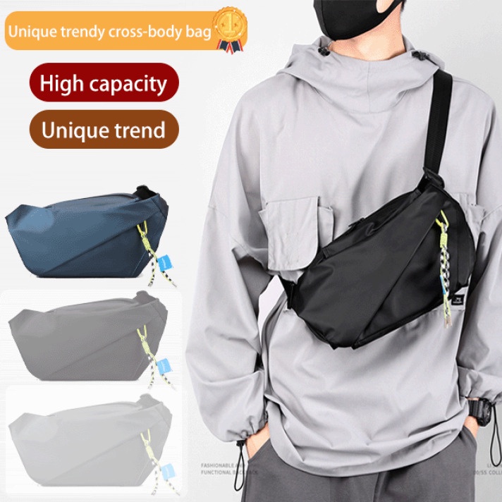 Men's shoulder messenger bag Casual crossbody chest bag | Shopee Singapore