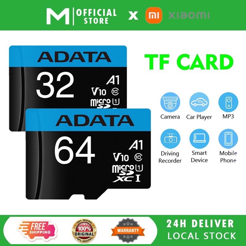 Mijia ADATA IP CAMERA CCTV Micro SD Memory Card UHS A1 CL10 (16GB/32GB ...