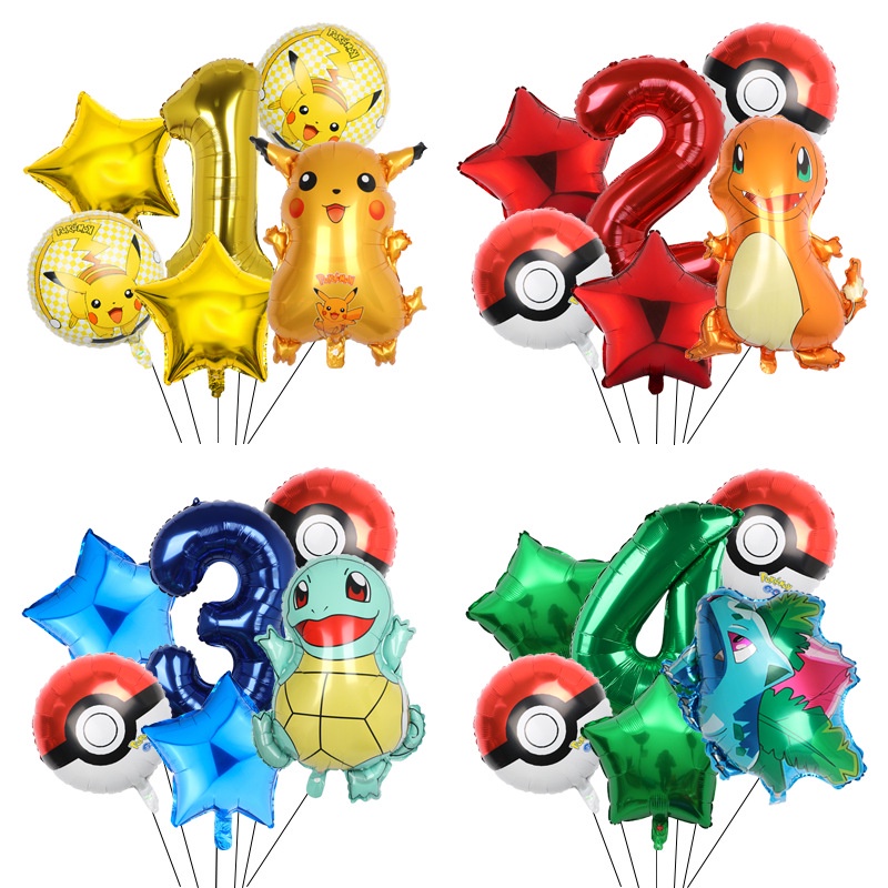 New Pokemon Cartoon Themed Birthday Party Decorative Balloon Set ...