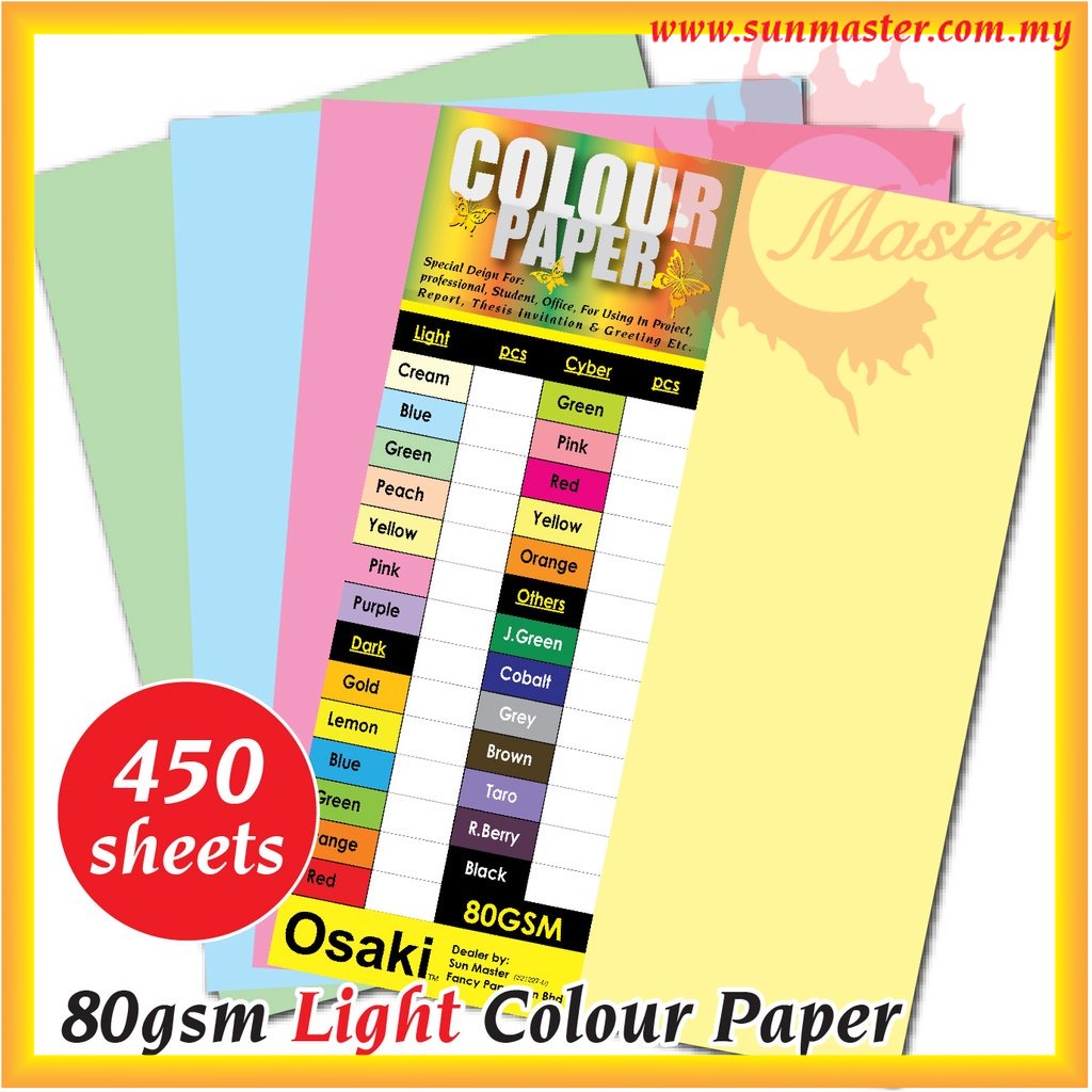 A3 80gsm Light Colour Paper | Color Paper | LUCKY STAR / SINAR SPACTRA ...