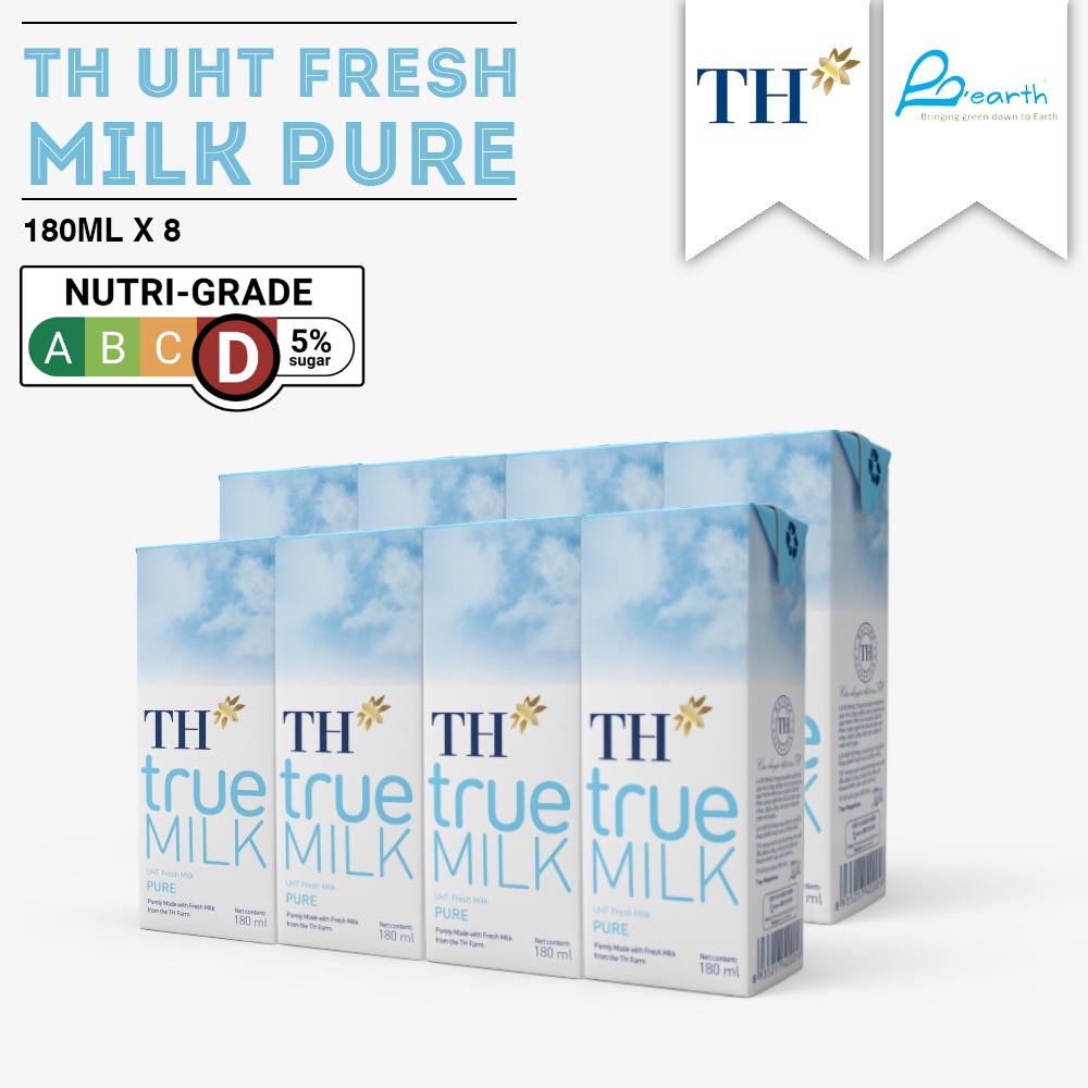 TH True Milk UHT Pure Fresh Milk 8 X 180ML | Shopee Singapore