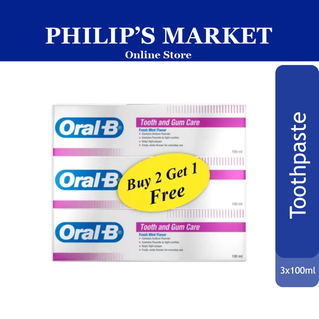 Oral-B Tooth And Gum Care Fresh Mint Toothpaste Triple Pack | Shopee ...