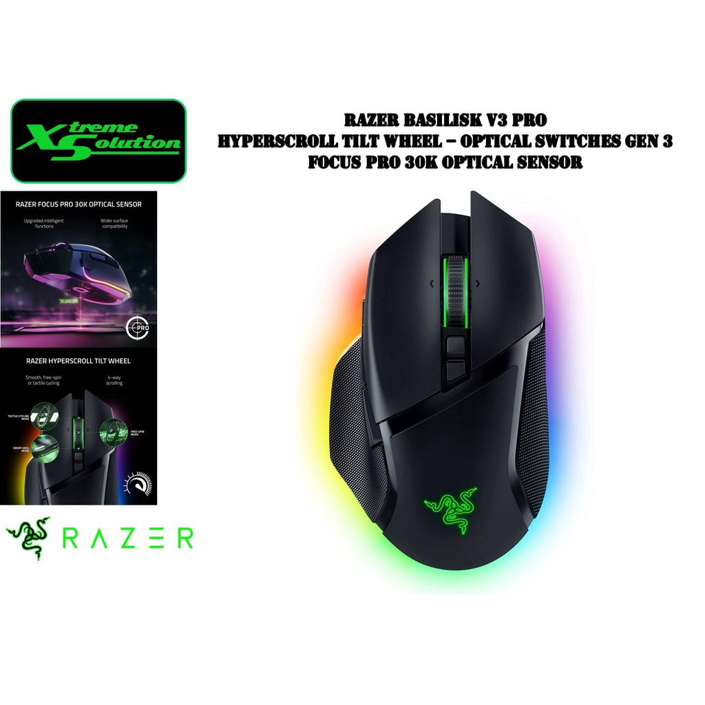 Razer Basilisk V3 Pro - RGB Wireless Gaming Mouse | OPtical Switches ...